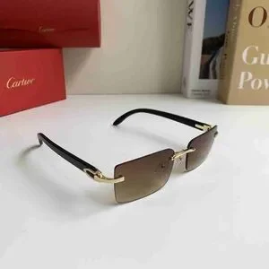 Accessories | Cartier Style Rimless Sunglasses Brown Gradient Lenses ...